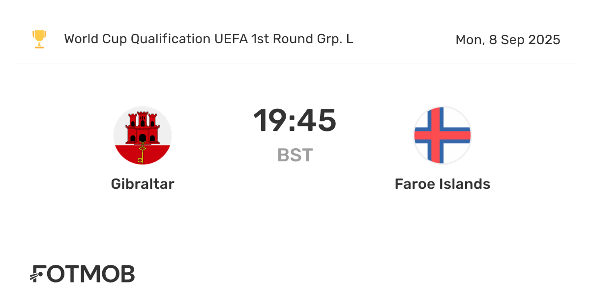 Gibraltar vs Faroe Islands - live score, predicted lineups and H2H stats