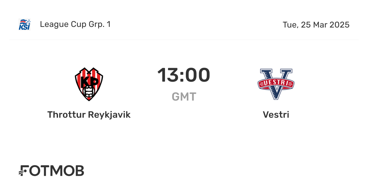 Throttur Reykjavik vs Vestri - marcador en vivo, alineaciones previstas ...