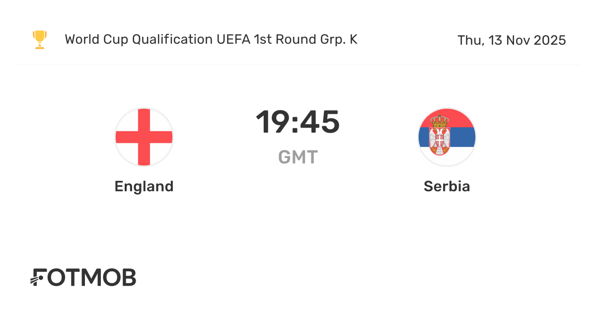 England vs Serbia - live score, predicted lineups and H2H stats