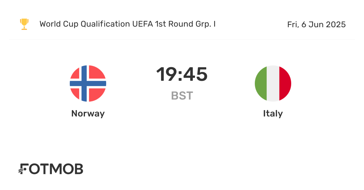 Noruega vs Italia - marcador en vivo, alineaciones previstas y ...