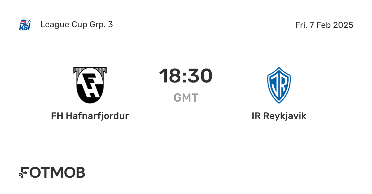 FH Hafnarfjordur vs IR Reykjavik - live score, predicted lineups and ...