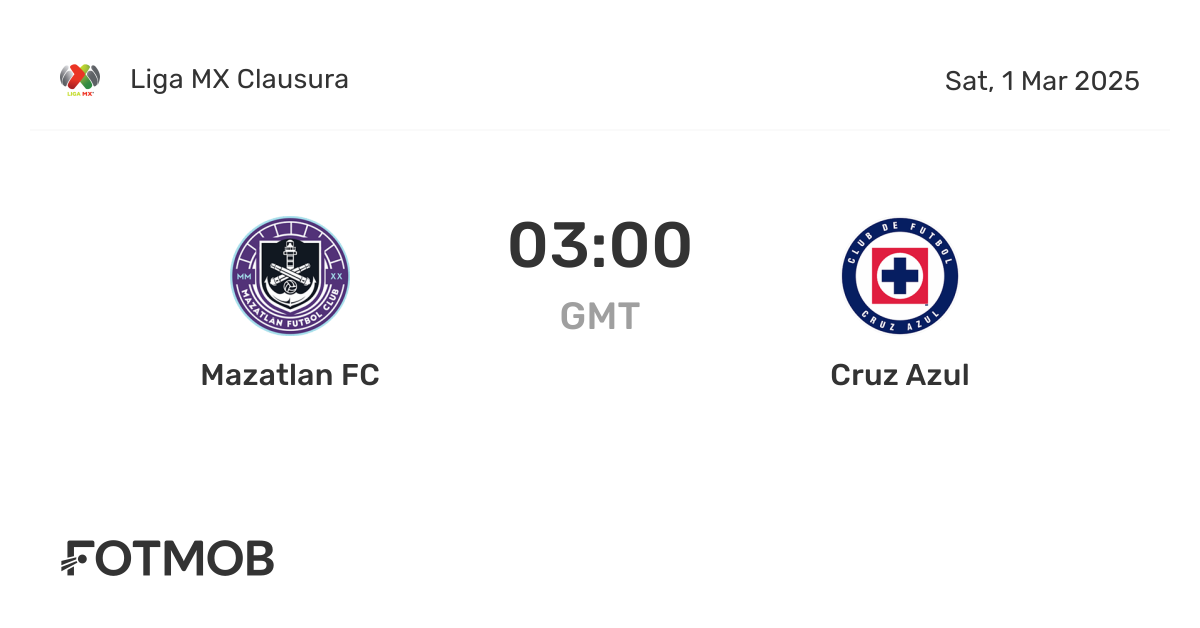 Mazatlan FC vs Cruz Azul - marcador en vivo, alineaciones previstas y ...