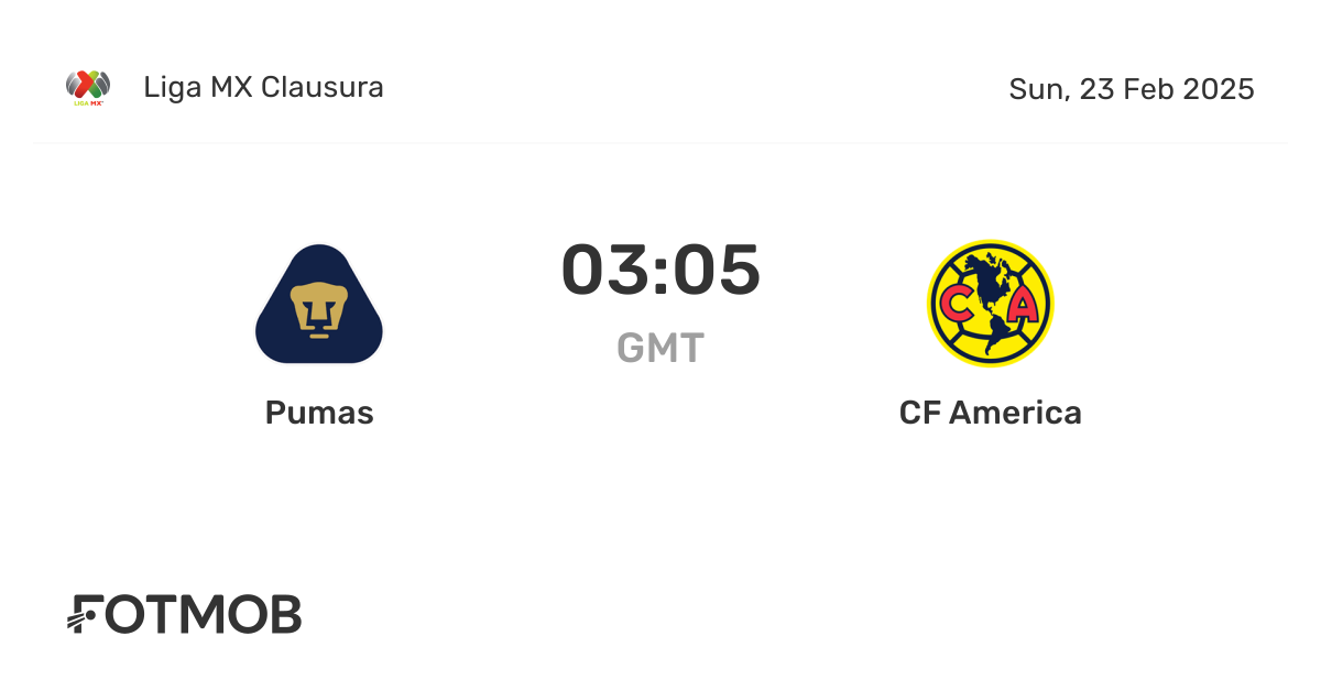 Pumas vs CF America - live score, predicted lineups and H2H stats