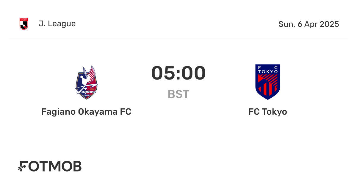 Fagiano Okayama FC vs FC Tokyo - ライブスコア、予想されるラインナップ、対戦成績