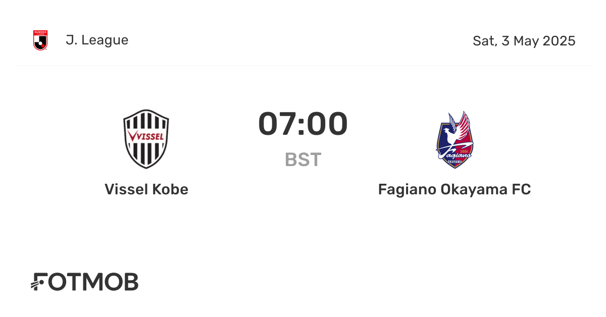 Vissel Kobe vs Fagiano Okayama FC - marcador en vivo, alineaciones ...
