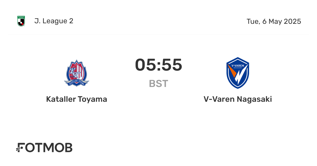 Kataller Toyama vs V-Varen Nagasaki - live score, predicted lineups and H2H stats