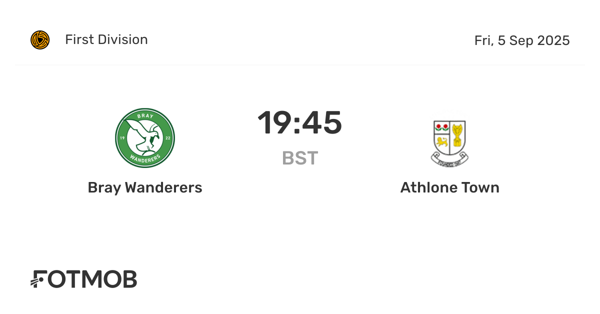 Bray Wanderers vs Athlone Town - marcador en vivo, alineaciones ...