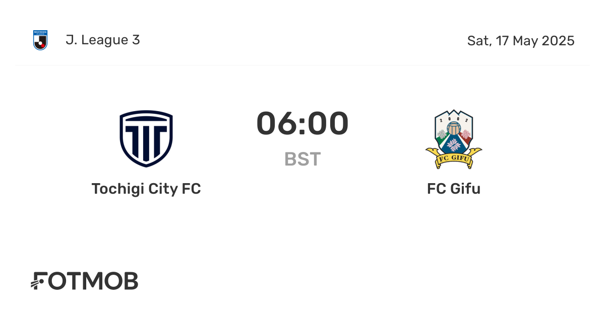 Tochigi City FC vs FC Gifu - live score, predicted lineups and H2H stats