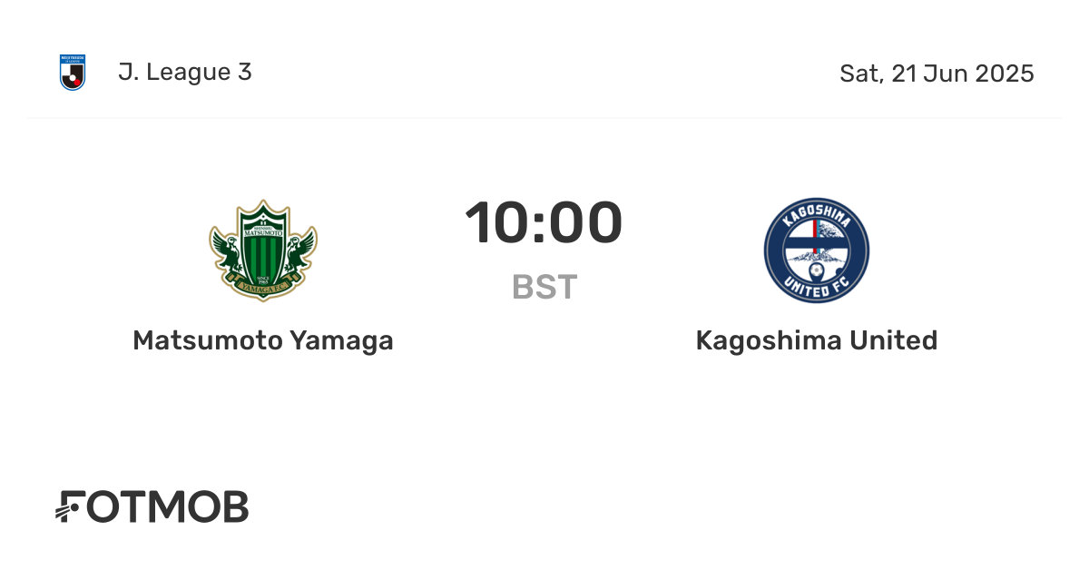 Matsumoto Yamaga vs Kagoshima United - live score, predicted lineups and H2H stats