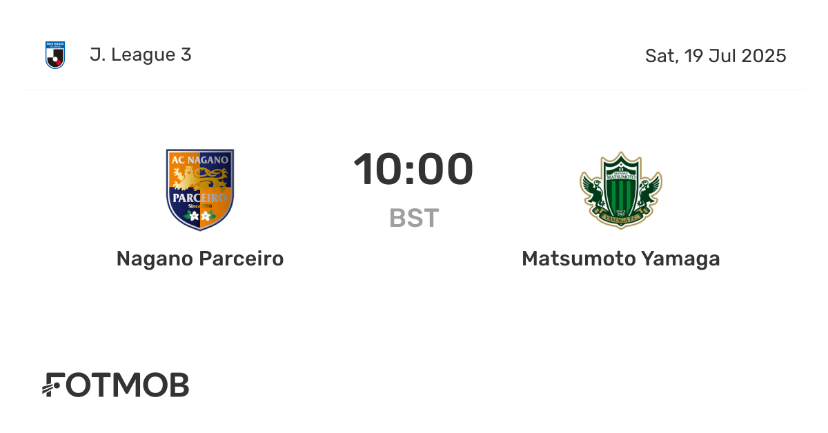 Nagano Parceiro vs Matsumoto Yamaga - live score, predicted lineups and H2H stats