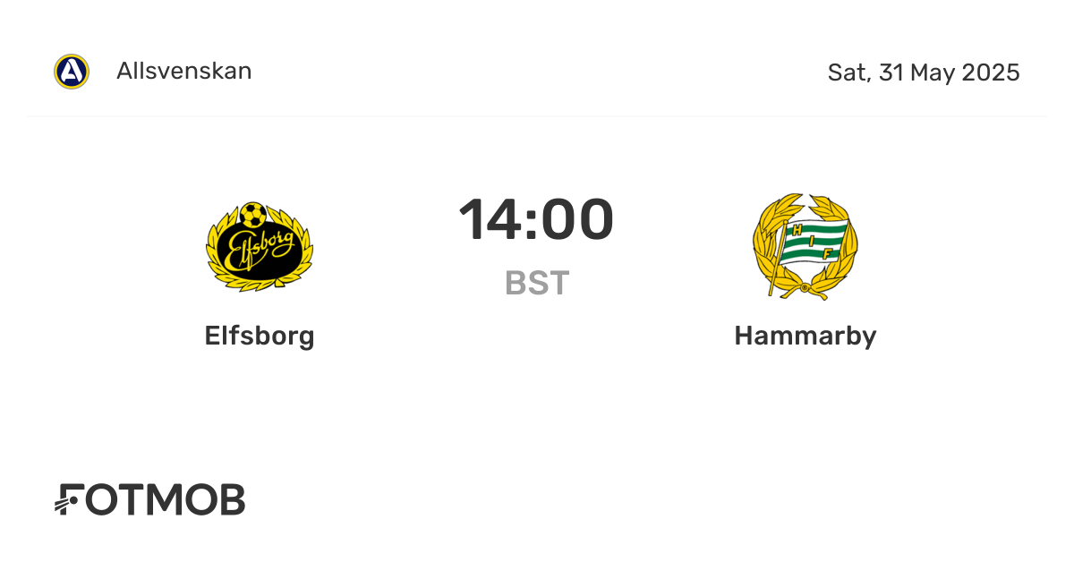 Elfsborg vs Hammarby - marcador en vivo, alineaciones previstas y estadísticas H2H