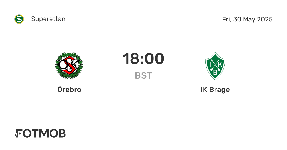 Örebro vs IK Brage - live score, predicted lineups and H2H stats