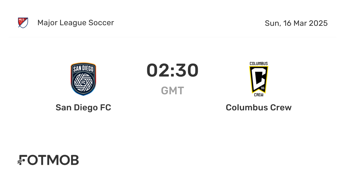 San Diego FC vs Columbus Crew - live score, predicted lineups and H2H stats