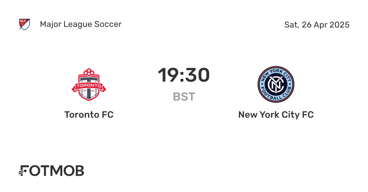 Toronto FC vs New York City FC - live score, predicted lineups and H2H ...