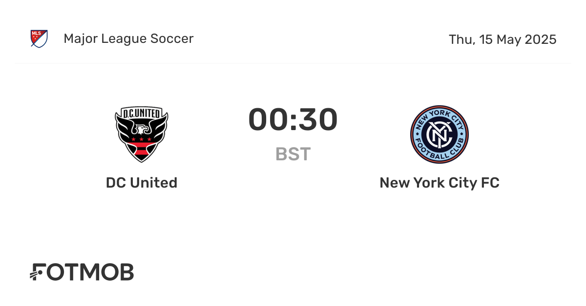 DC United vs New York City FC - live score, predicted lineups and H2H stats