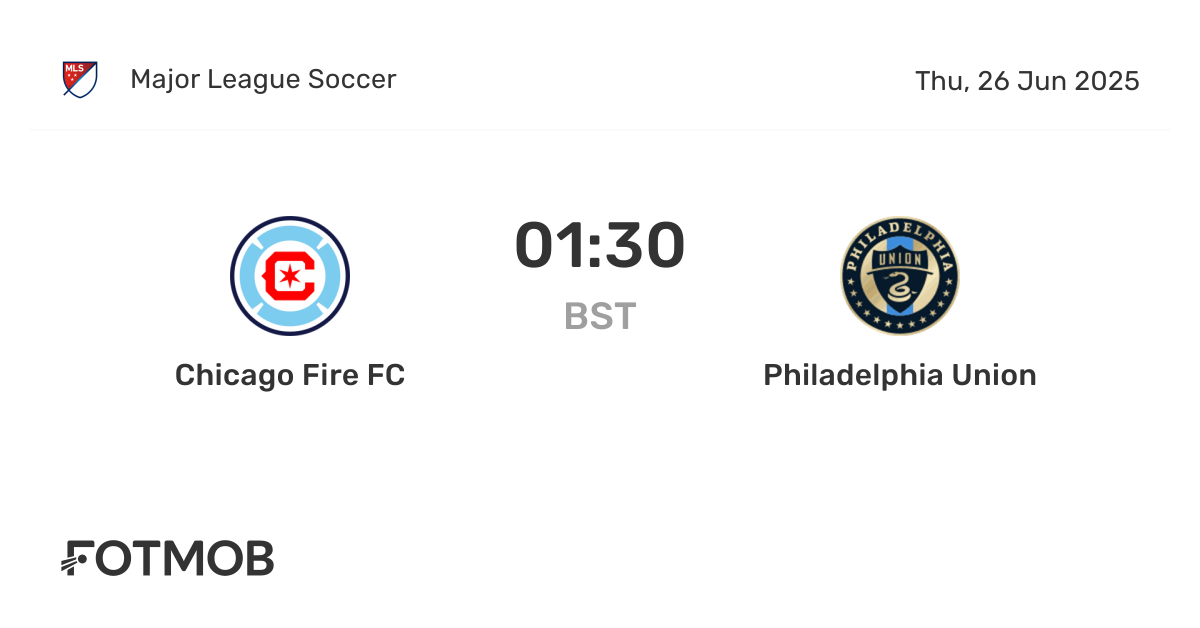 Chicago Fire FC vs Philadelphia Union - live score, predicted lineups ...