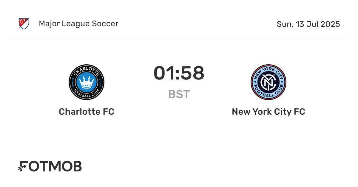 Charlotte FC vs New York City FC - live score, predicted lineups and ...