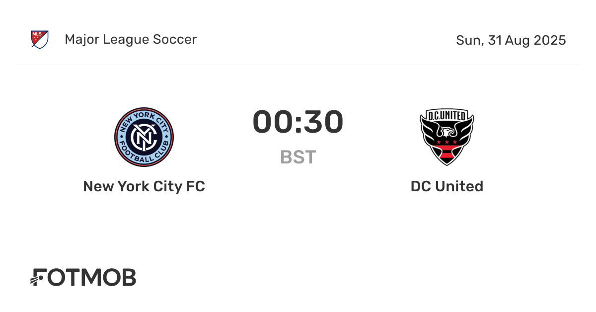 New York City FC vs DC United - live score, predicted lineups and H2H stats