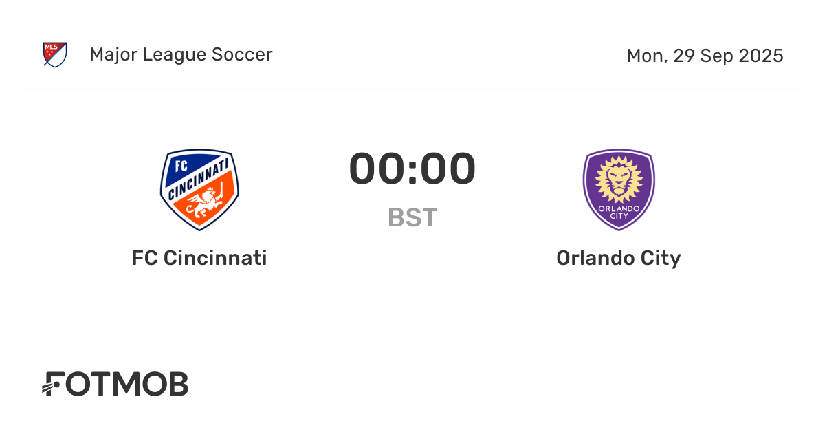 FC Cincinnati vs Orlando City - live score, predicted lineups and H2H stats