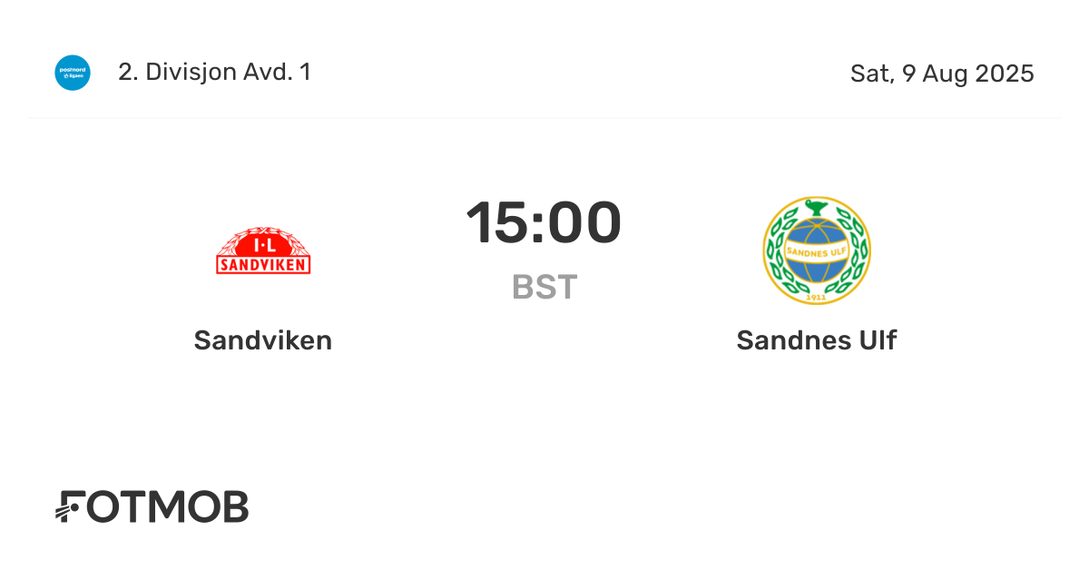 Sandviken vs Sandnes Ulf - live score, predicted lineups and H2H stats