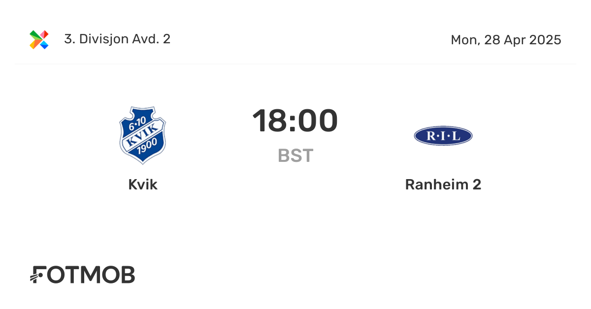 Kvik vs Ranheim 2 - marcador en vivo, alineaciones previstas y ...
