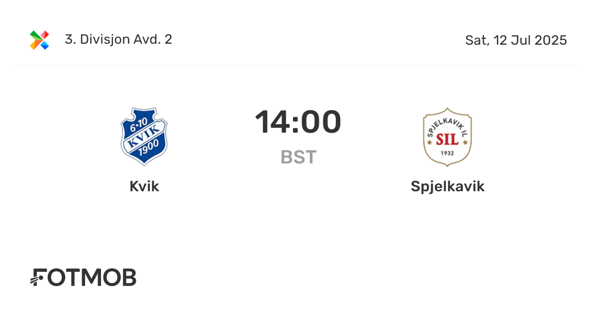 Kvik vs Spjelkavik - live score, predicted lineups and H2H stats