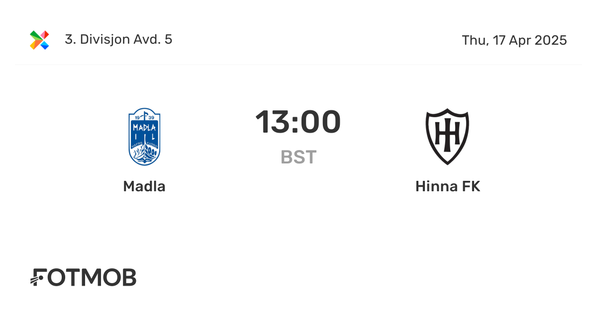 Madla vs Hinna FK - live score, predicted lineups and H2H stats