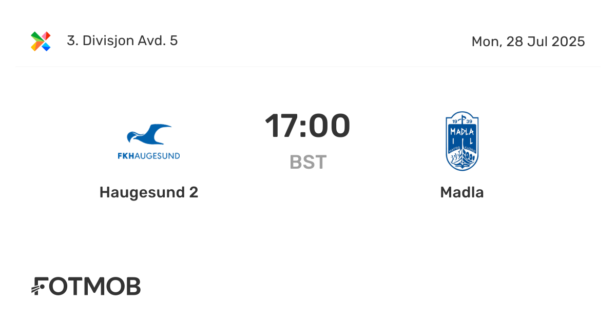 Haugesund 2 vs Madla - live score, predicted lineups and H2H stats