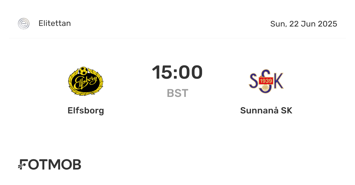 Elfsborg vs Sunnanå SK - live score, predicted lineups and H2H stats