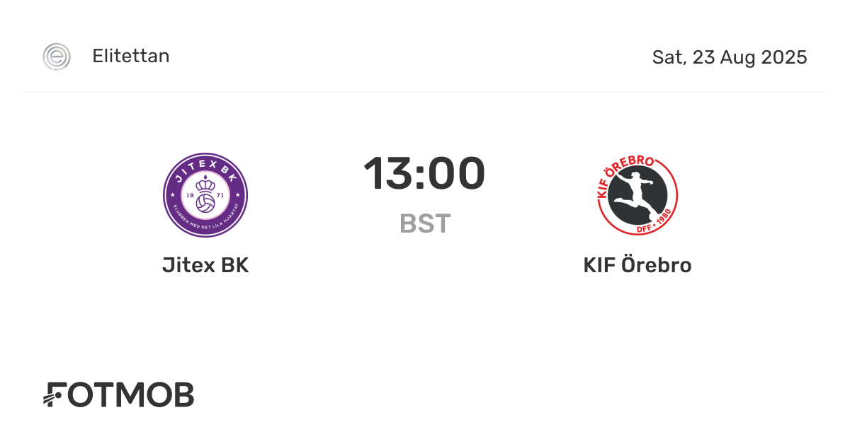 Jitex BK vs KIF Örebro - marcador en vivo, alineaciones previstas y ...