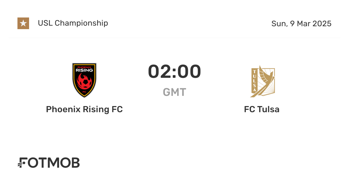 Phoenix Rising FC vs FC Tulsa - live score, predicted lineups and H2H stats