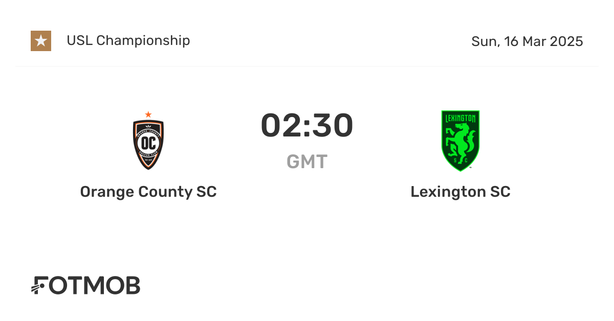 Orange County SC vs Lexington SC - live score, predicted lineups and ...