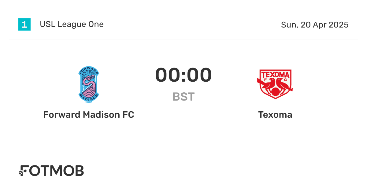 Forward Madison FC vs Texoma - live score, predicted lineups and H2H stats