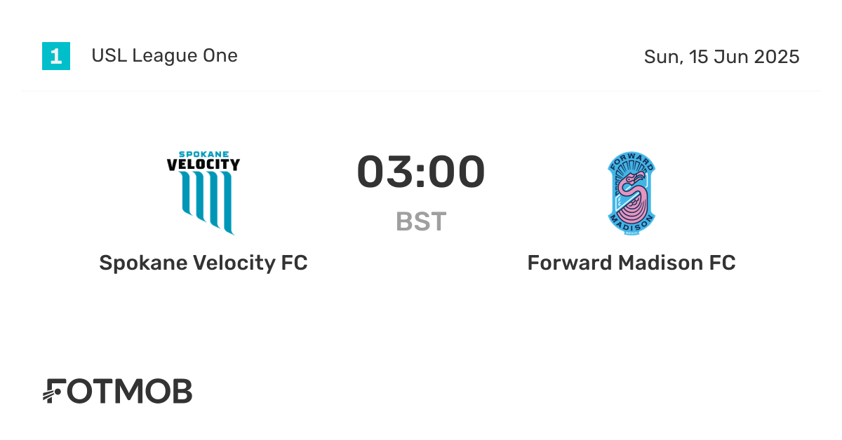 Spokane Velocity FC vs Forward Madison FC - live score, predicted ...