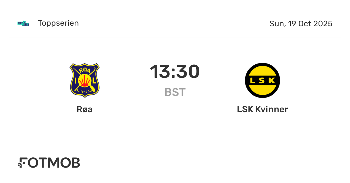 Røa mot LSK Kvinner - live resultater, forventede lagoppstillinger og ...