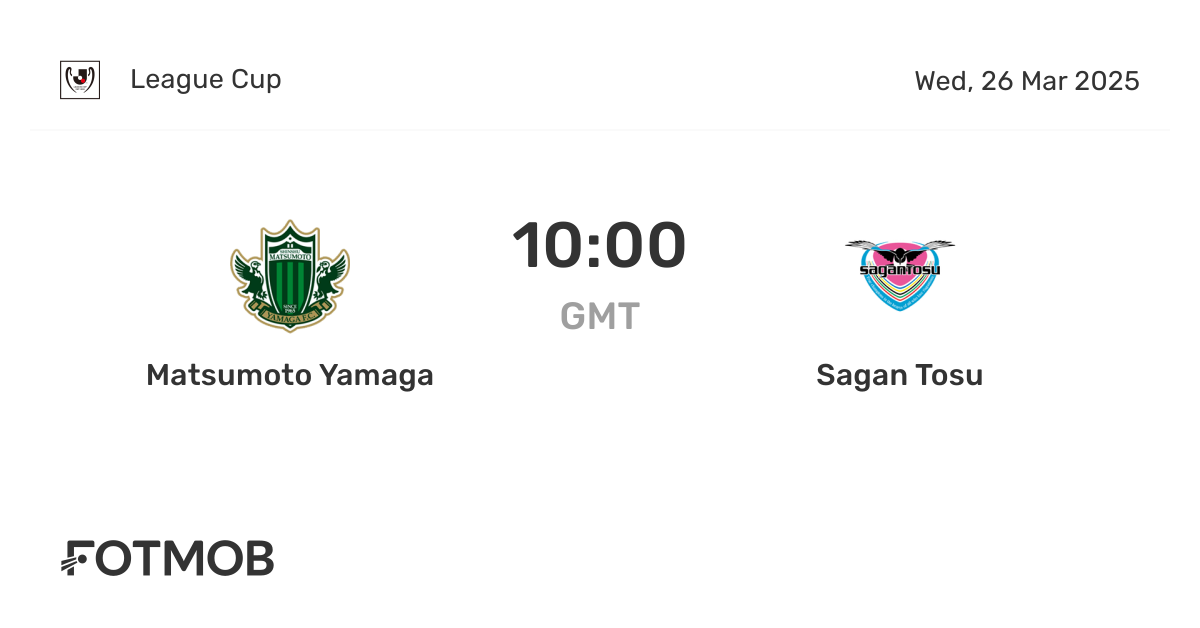 Matsumoto Yamaga vs Sagan Tosu - live score, predicted lineups and H2H stats