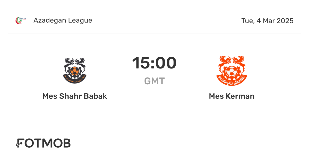 Mes Shahr Babak vs Mes Kerman - live score, predicted lineups and H2H stats