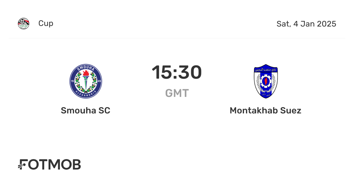 Smouha SC vs Montakhab Suez - live score, predicted lineups and H2H stats