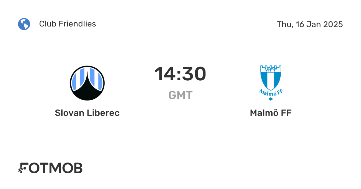 Slovan Liberec vs Malmö FF - live score, predicted lineups and H2H stats