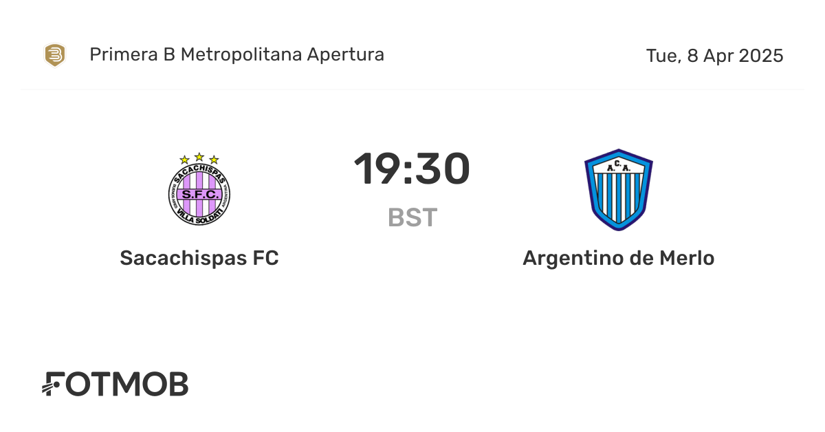 Sacachispas FC vs Argentino de Merlo - live score, predicted lineups and H2H stats