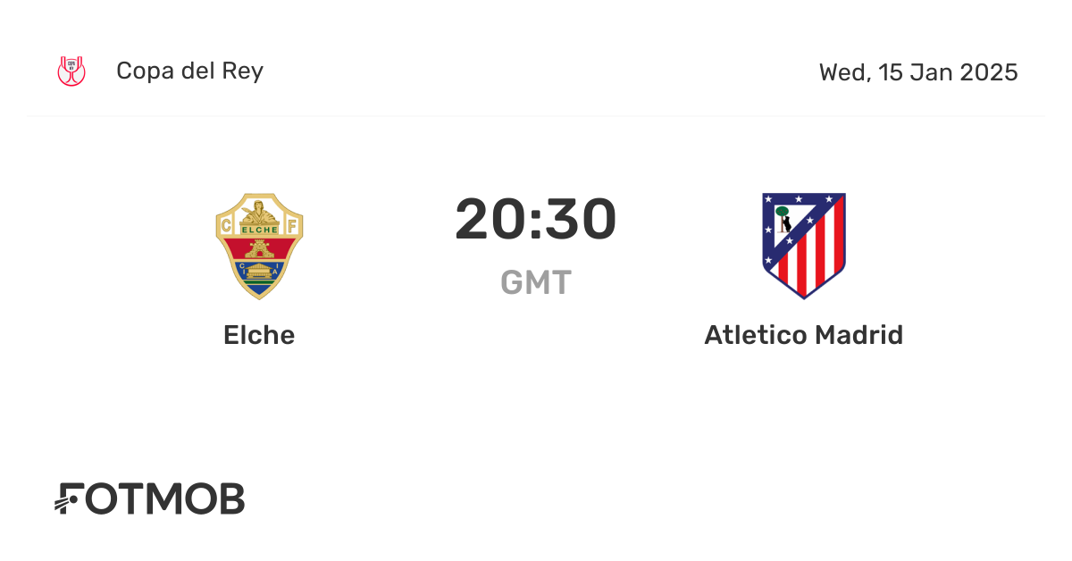 Elche 대 Atletico Madrid 실시간 점수 예상 스타팅 라인업 및 H2h 통계