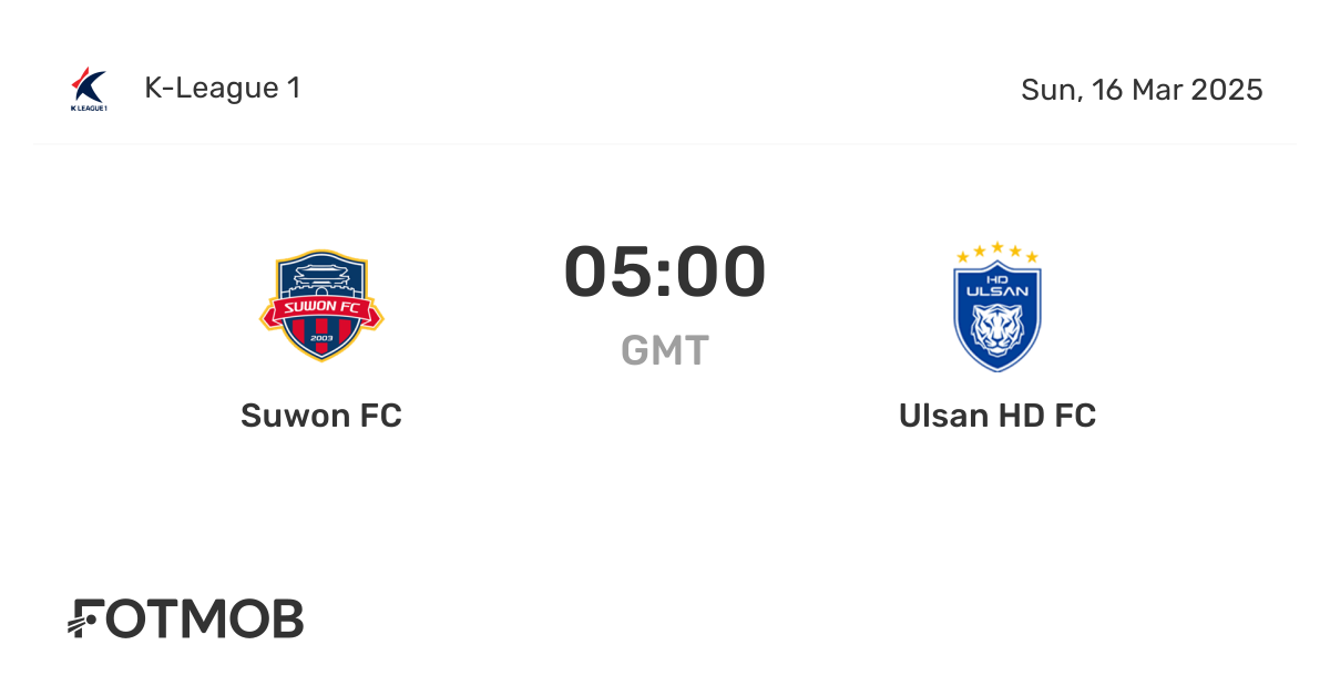 Suwon FC vs Ulsan HD FC - tỷ số trực tiếp, đội hình dự kiến và thống kê H2H