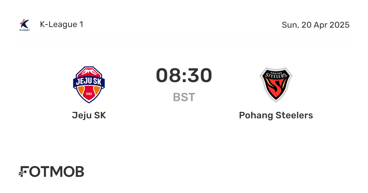 Jeju SK vs Pohang Steelers - live score, predicted lineups and H2H stats