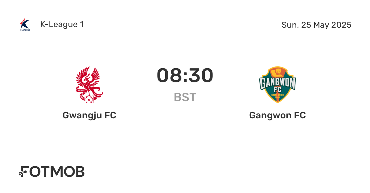 Gwangju FC vs Gangwon FC - live score, predicted lineups and H2H stats