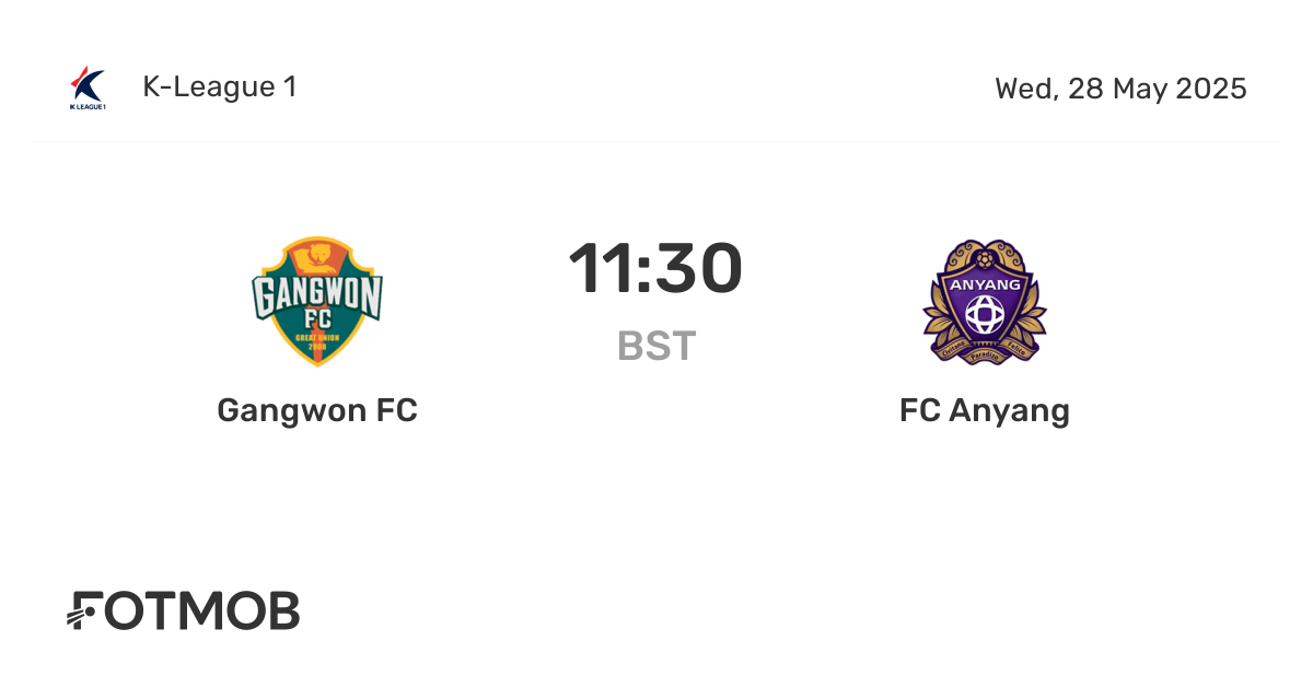 Gangwon FC vs FC Anyang - live score, predicted lineups and H2H stats