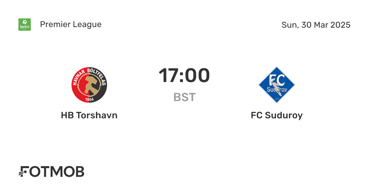 HB Torshavn vs FC Suduroy - live score, predicted lineups and H2H stats