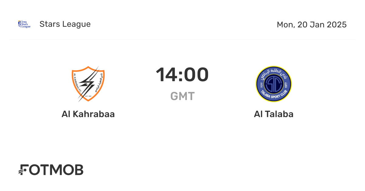 Al Kahrabaa vs Al Talaba - live score, predicted lineups and H2H stats