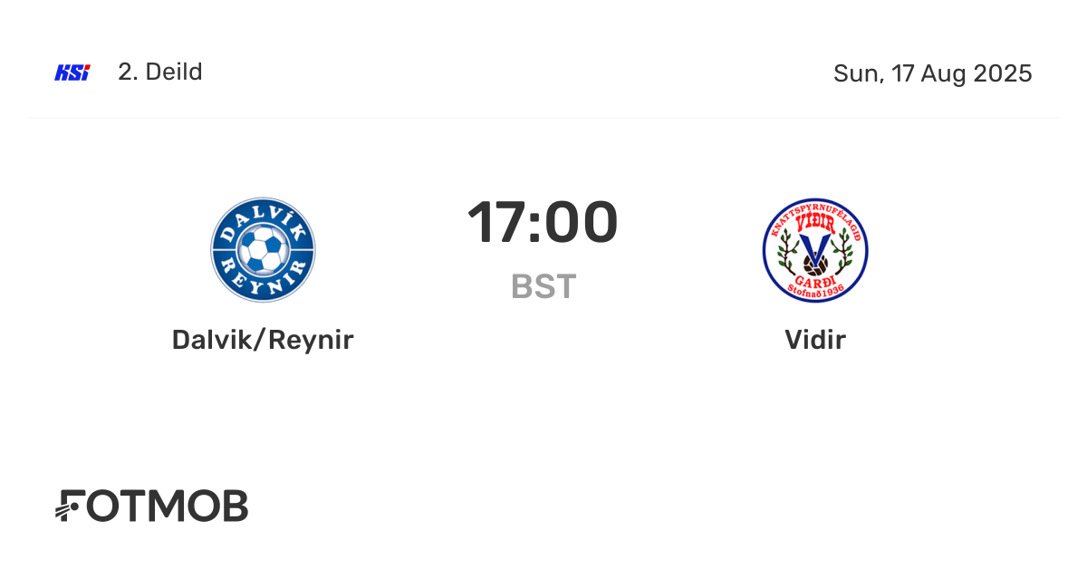 Dalvik/Reynir vs Vidir - live score, predicted lineups and H2H stats