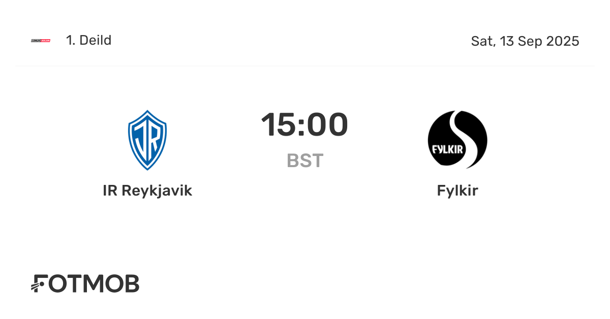 IR Reykjavik vs Fylkir - live score, predicted lineups and H2H stats