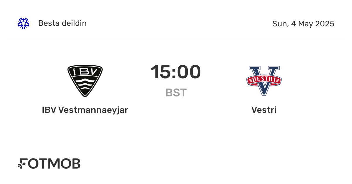 IBV Vestmannaeyjar vs Vestri - marcador en vivo, alineaciones previstas ...